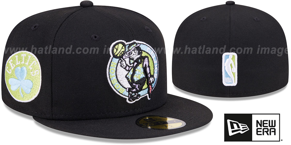 Boston Celtics COLOR PACK SIDE-PATCH Black Fitted Hat