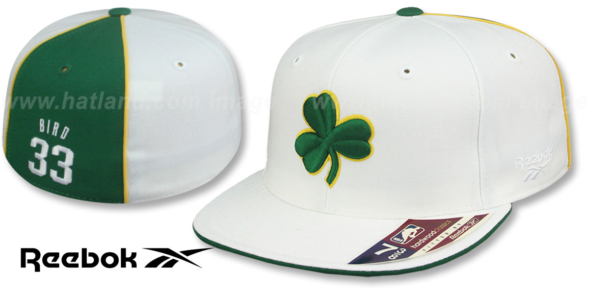 Boston Celtics LARRY BIRD SWINGMAN White-Green Fitted Hat by Reeb