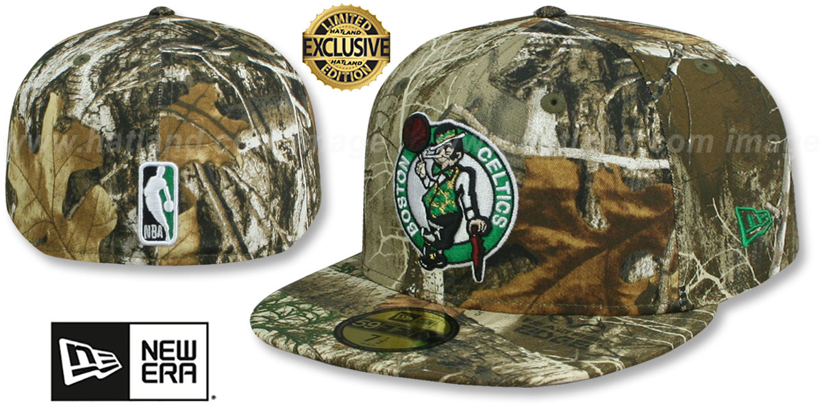 Boston Celtics NBA TEAM-BASIC Realtree Camo Fitted Hat