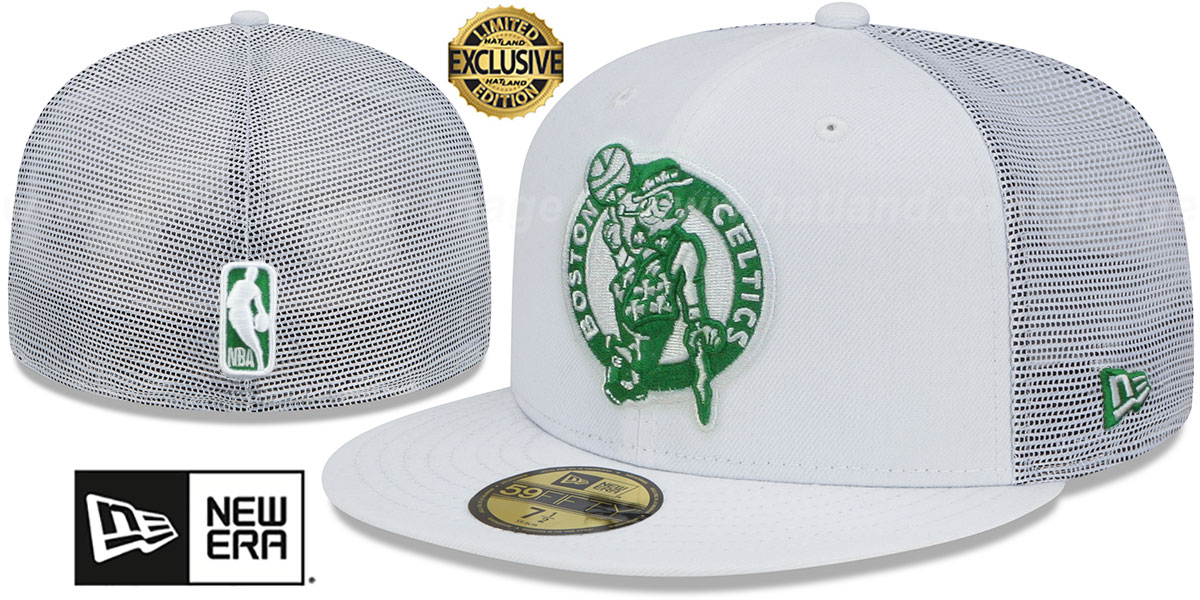 Boston Celtics TEAM-BASIC TRUCKER White Fitted Hat