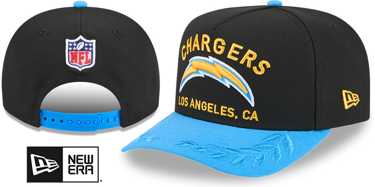 Los Angeles Chargers 2025 NFL DRAFT ONSTAGE A-FRAME SNAPBACK Blac
