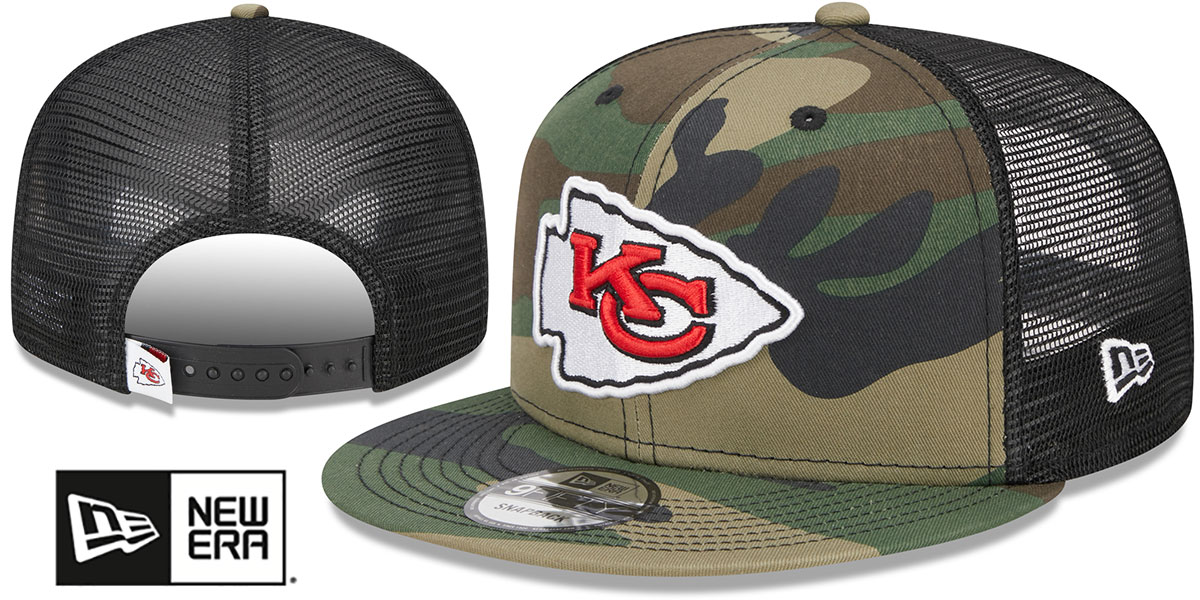 Kansas City Chiefs ARMY CAMO TRUCKER Woodland-Black Hat