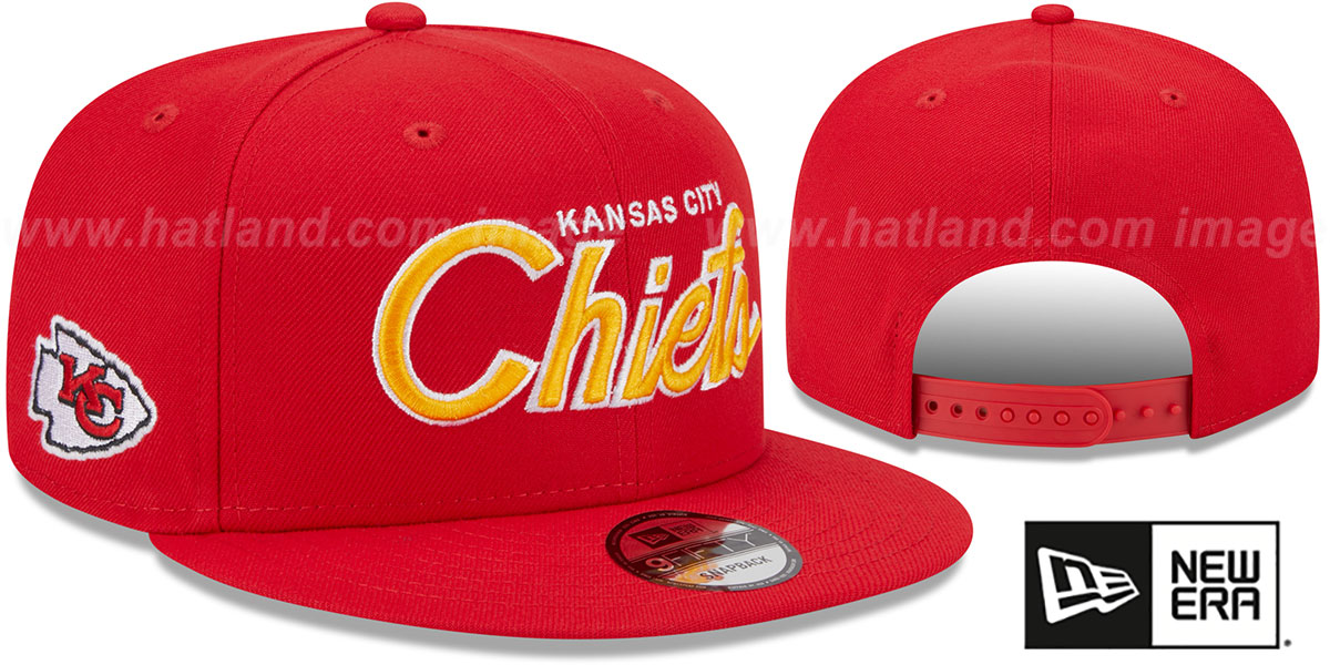 Kansas City Chiefs TEAM SCRIPT SNAPBACK Red Hat by New Era