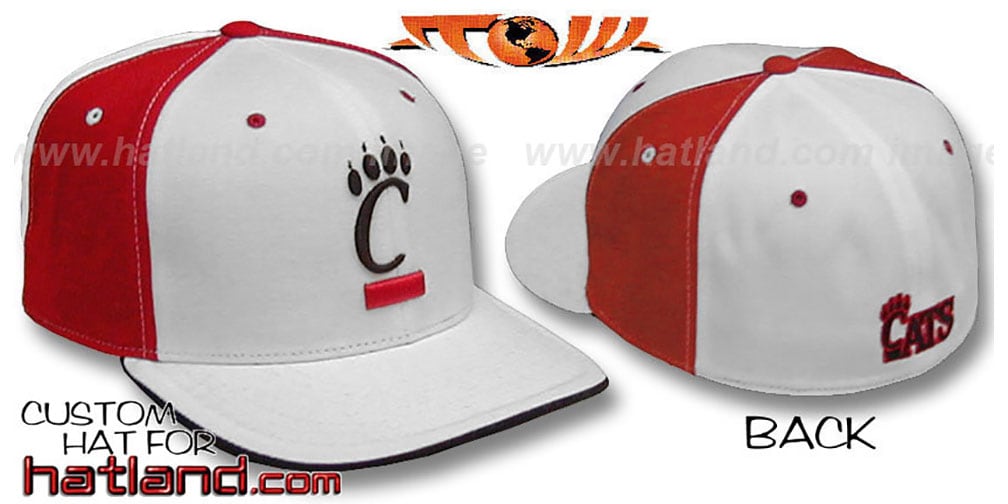 Cincinnati PINWHEEL White-Red Fitted Hat by Top of the World