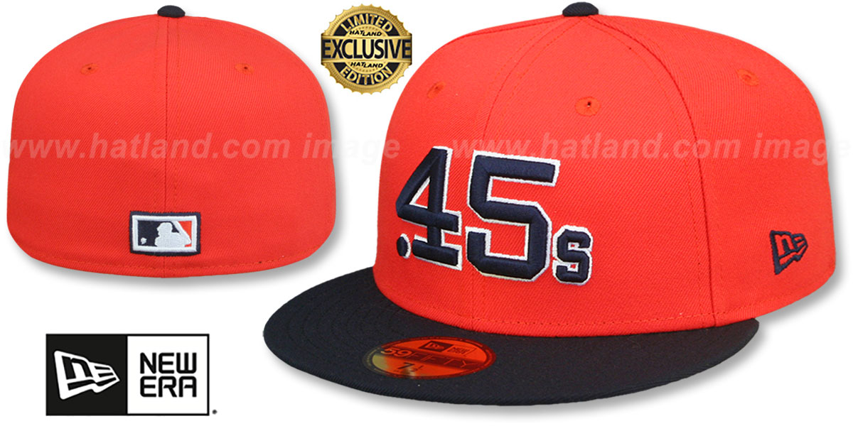 Houston Colt .45s COOPERPACK Orange-Navy Fitted Hat