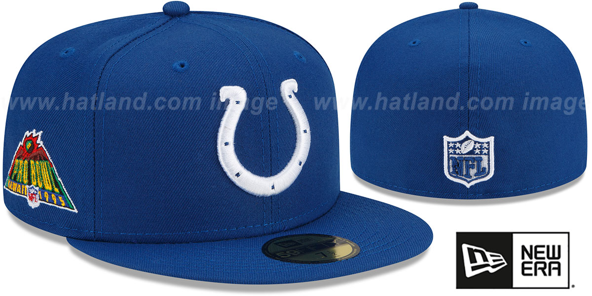Indianapolis Colts 1995 PRO BOWL SIDE-PATCH Royal Fitted Hat