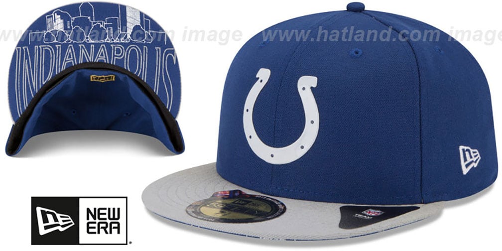 Indianapolis Colts 2015 NFL DRAFT Royal-Grey Fitted Hat