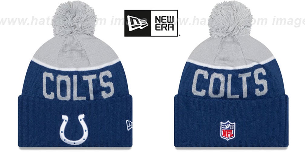 Indianapolis Colts 2015 STADIUM Royal-Grey Knit Beanie Hat