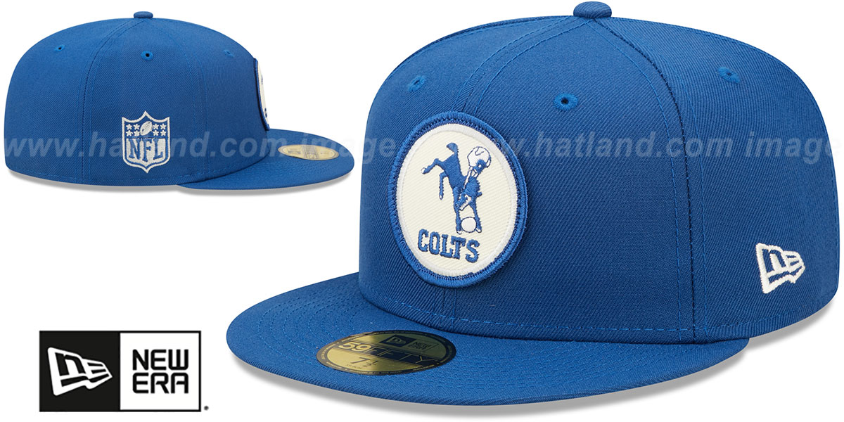 Inianapolis Colts 2022 NFL THROWBACK SIDELINE Royal Fitted Hat