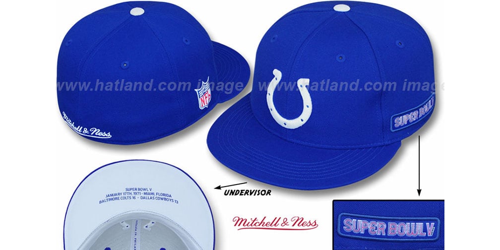Colts SUPER BOWL V CHAMPS Royal Fitted Hat