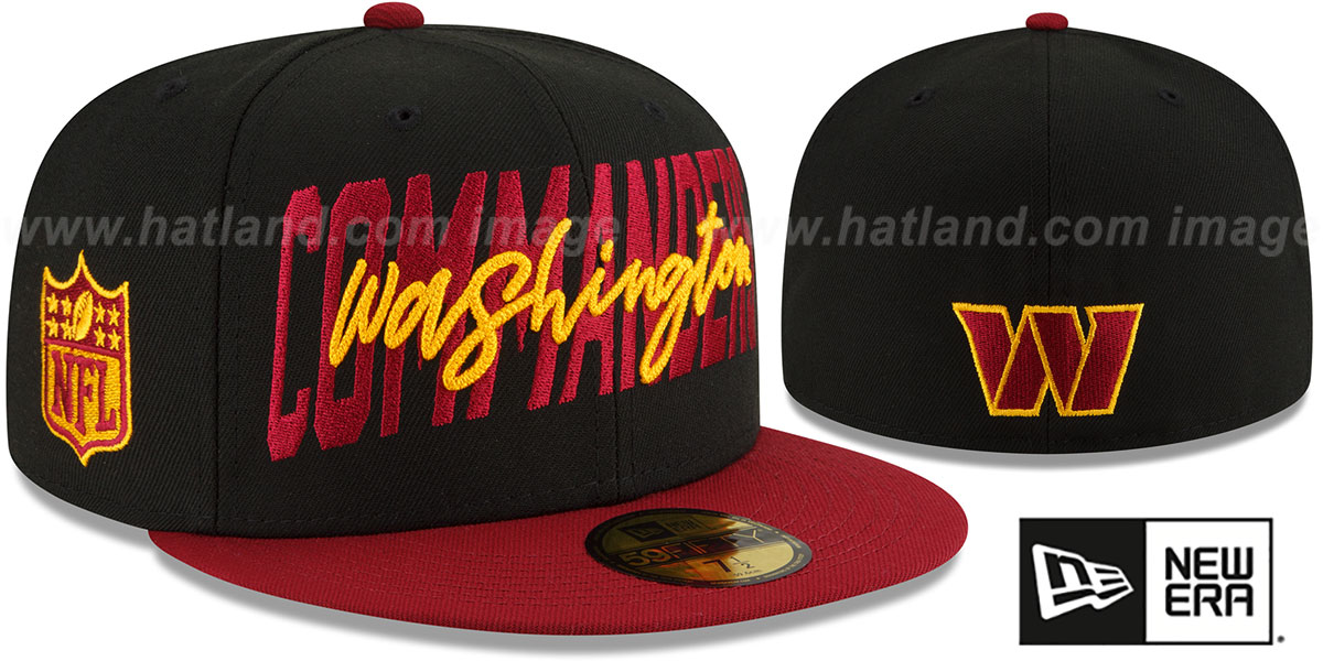 Washington Commanders 2022 NFL DRAFT Black-Burgundy Fitted Hat