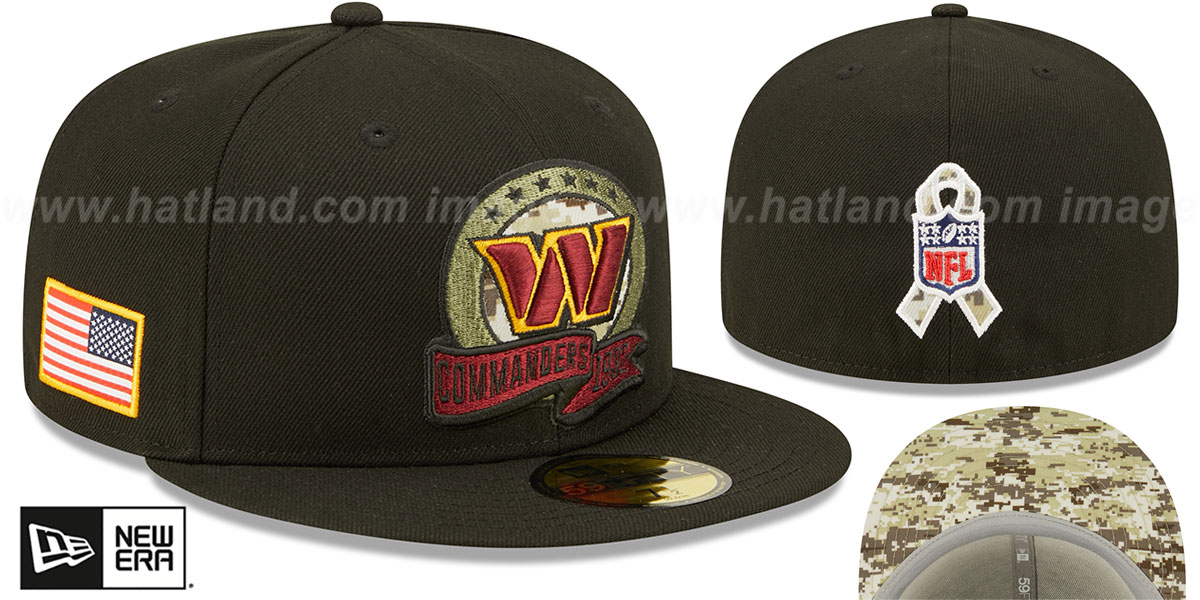 Washington Commanders 2022 SALUTE-TO-SERVICE Black Fitted Hat