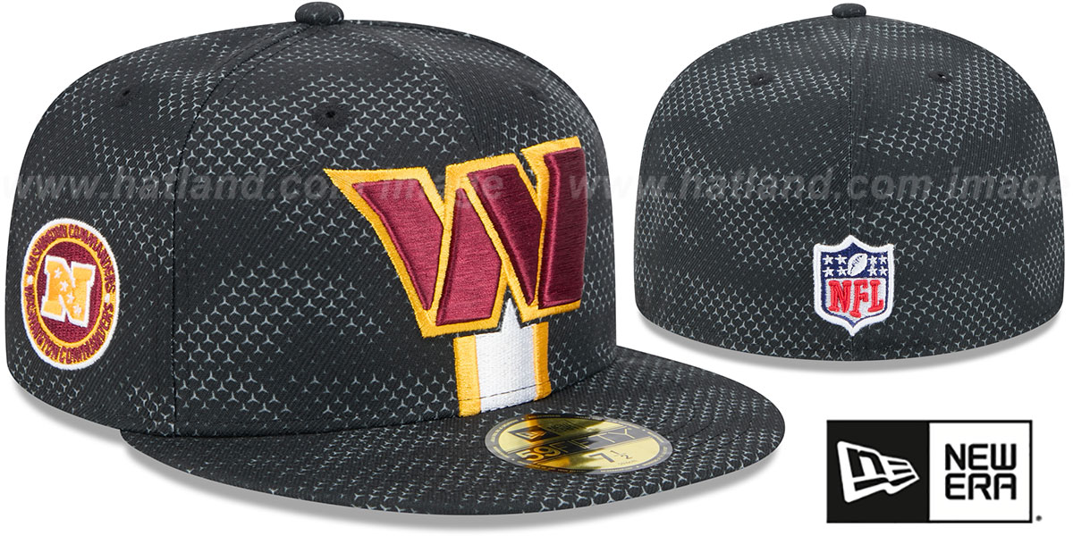 Washington Commanders 2024 NFL SIDELINE Black Fitted Hat