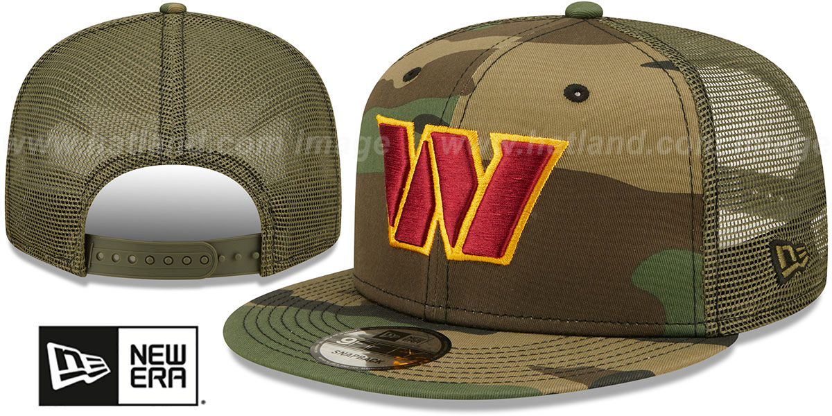 Washington Commanders ARMY CAMO TRUCKER Hat by New Era