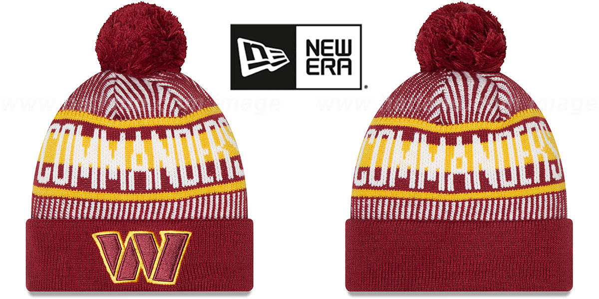 Washington Commanders STRIPED Knit Beanie Hat by New Era