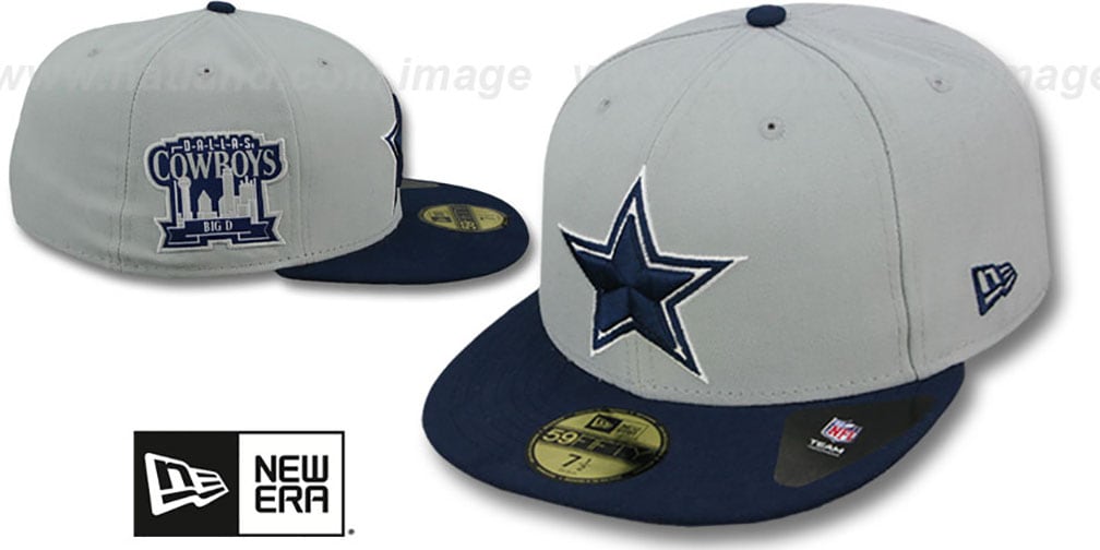 Dallas Cowboys BIG-D TEAM-PATCH Grey-Navy Fitted Hat