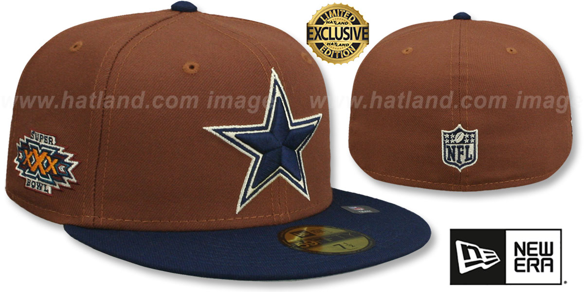 Dallas Cowboys HARVEST SIDE-PATCH Brown-Navy Fitted Hat