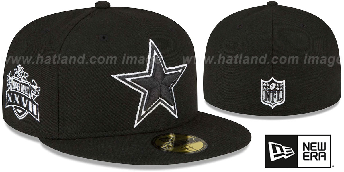 Dallas Cowboys SB XXVII SIDE-PATCH Black-White Fitted Hat