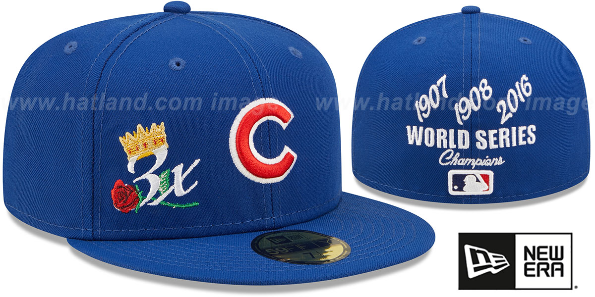 Chicago Cubs CROWN CHAMPS Royal Fitted Hat by New Era