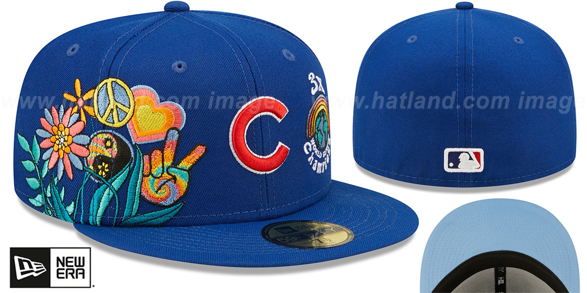 Chicago Cubs GROOVY Royal Fitted Hat by New Era