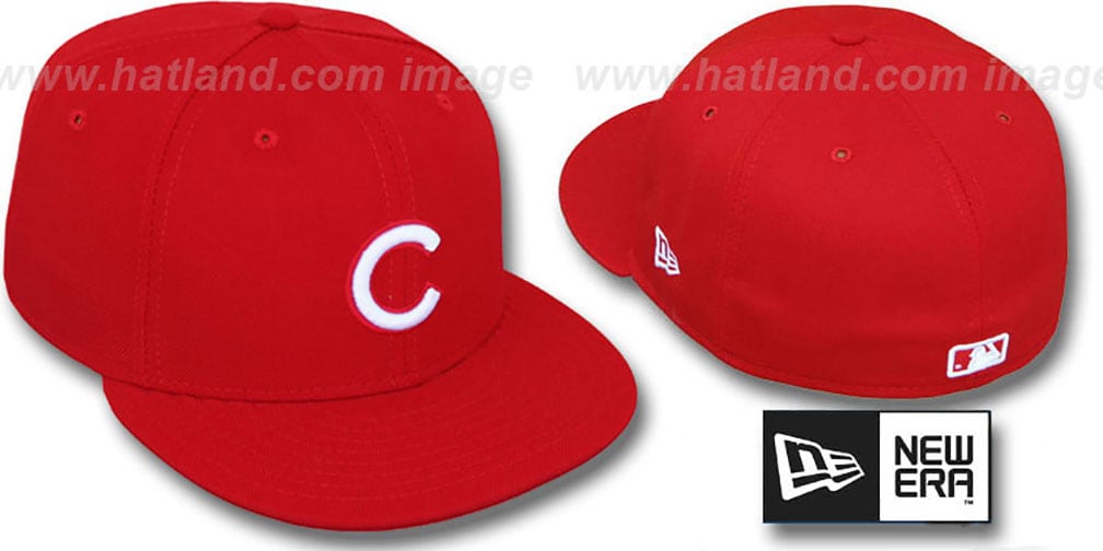 Chicago Cubs TEAM BASIC Red-White Fitted Hat by New Era