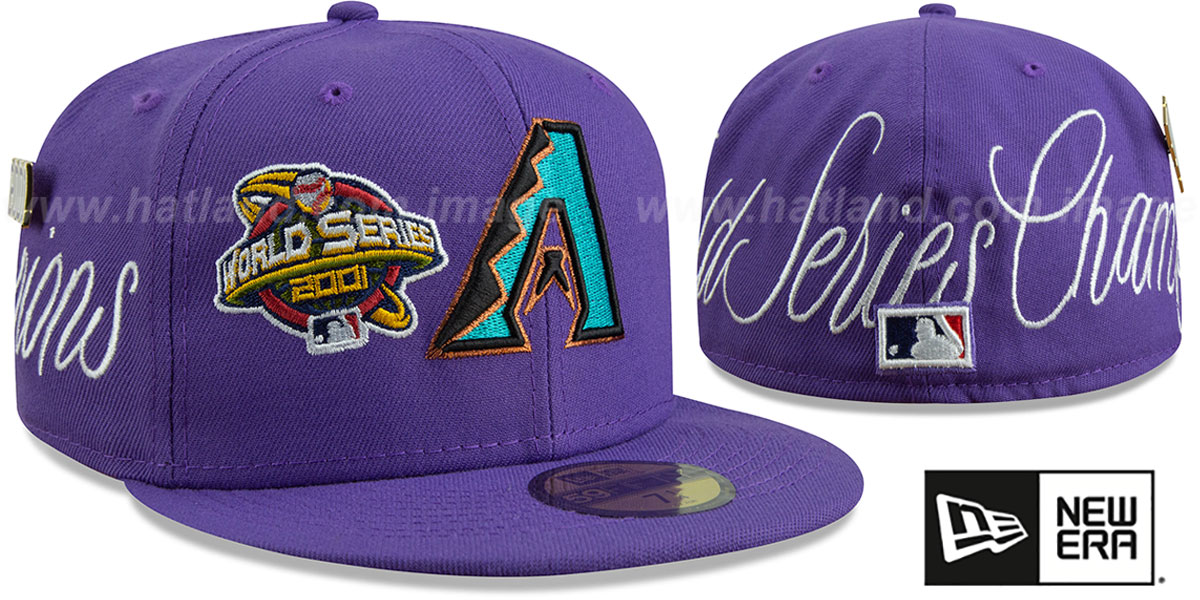 Arizona Diamondbacks HISTORIC CHAMPIONS Purple Fitted Hat
