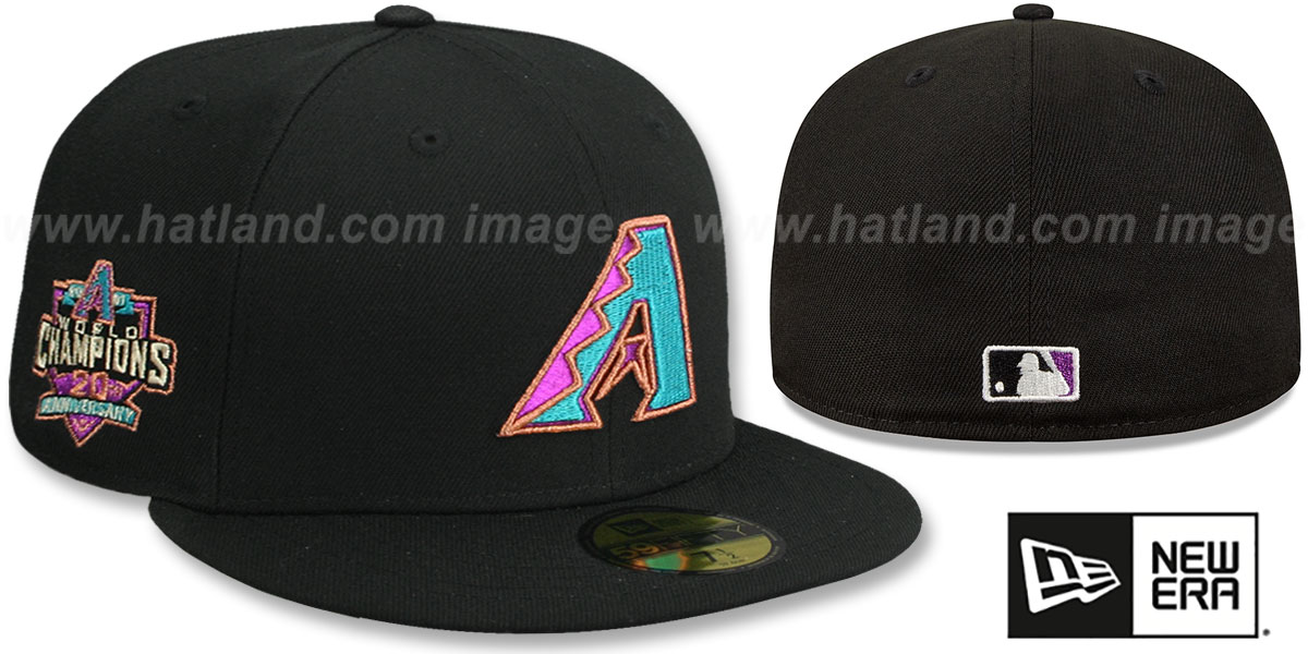 Arizona Diamondbacks METALLIC LOGO SIDE-PATCH Black Fitted Hat