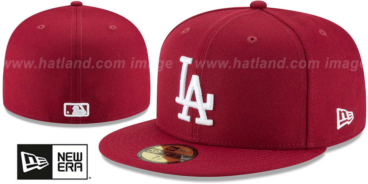 Los Angeles Dodgers TEAM-BASIC Burgundy-White Fitted Hat