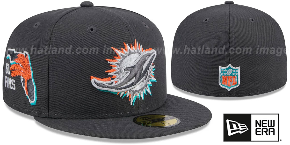 Miami Dolphins 2024 ONSTAGE NFL DRAFT Grey Fitted Hat