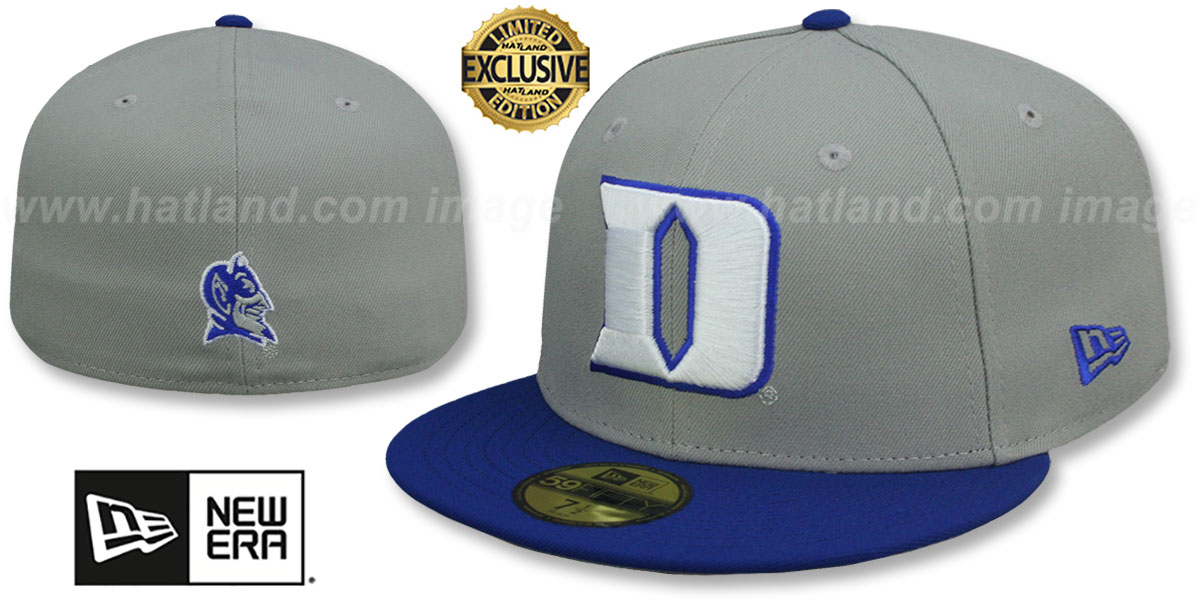 Duke NCAA TEAM-BASIC Grey-Royal Fitted Hat by New Era