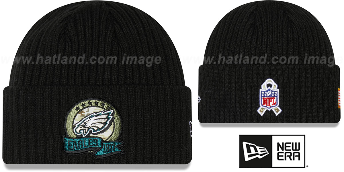 Philadelphia Eagles 2022 SALUTE-TO-SERVICE Knit Beanie Hat