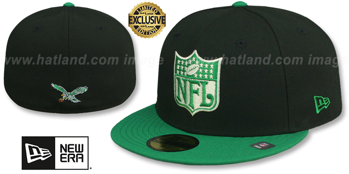 Philadelphia Eagles THROWBACK NFL SHIELD-BASIC Black-Green Fitted