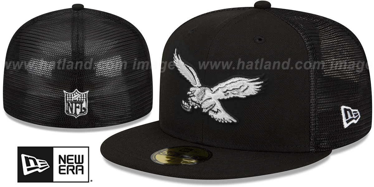 Philadelphia Eagles THROWBACK TEAM-BASIC TRUCKER Black-White Fitt