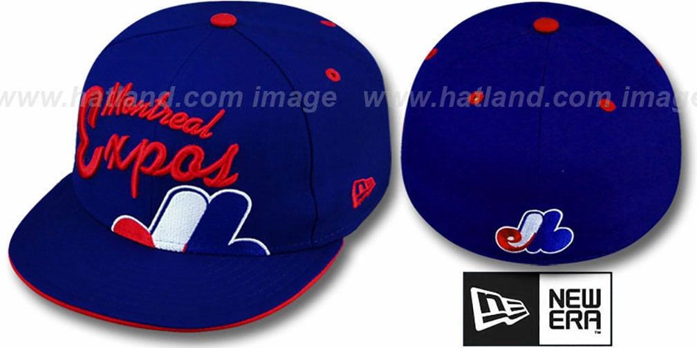 Montreal Expos COOPERSTOWN BIG-SCRIPT Royal Fitted Hat