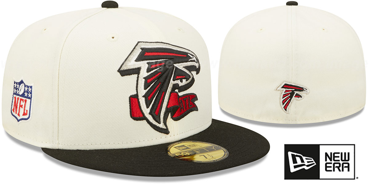 Atlanta Falcons 2022 NFL SIDELINE Cream-Black Fitted Hat