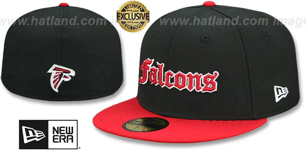 Atlanta Falcons GOTHIC TEAM-BASIC Black-Red Fitted Hat