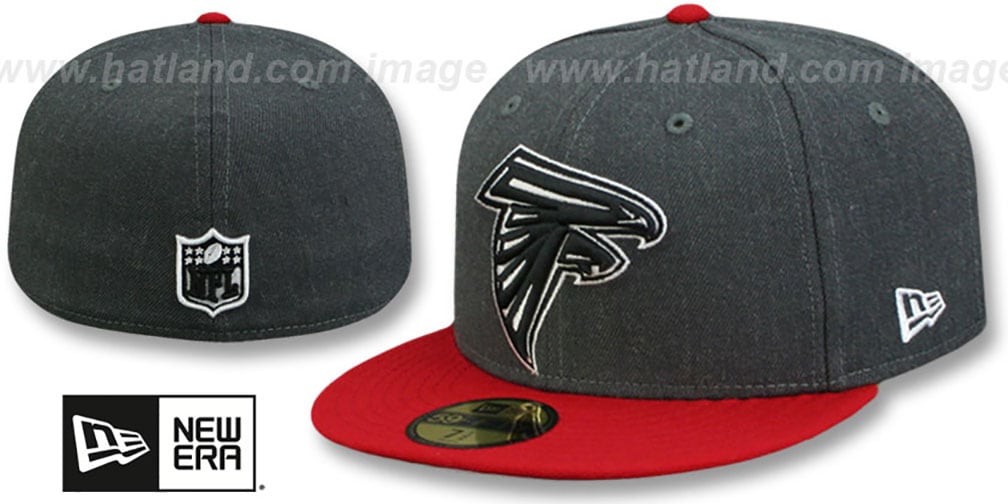 Atlanta Falcons NFL TEAM-BASIC Charcoal-Red Fitted Hat