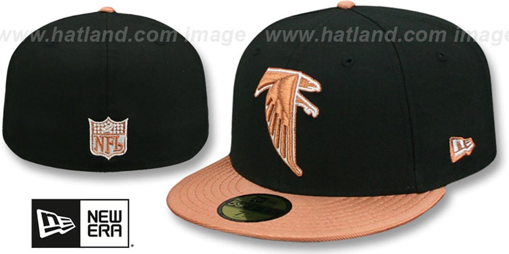 Atlanta Falcons NFL THROWBACK TEAM-BASIC Black-Copper Fitted Hat