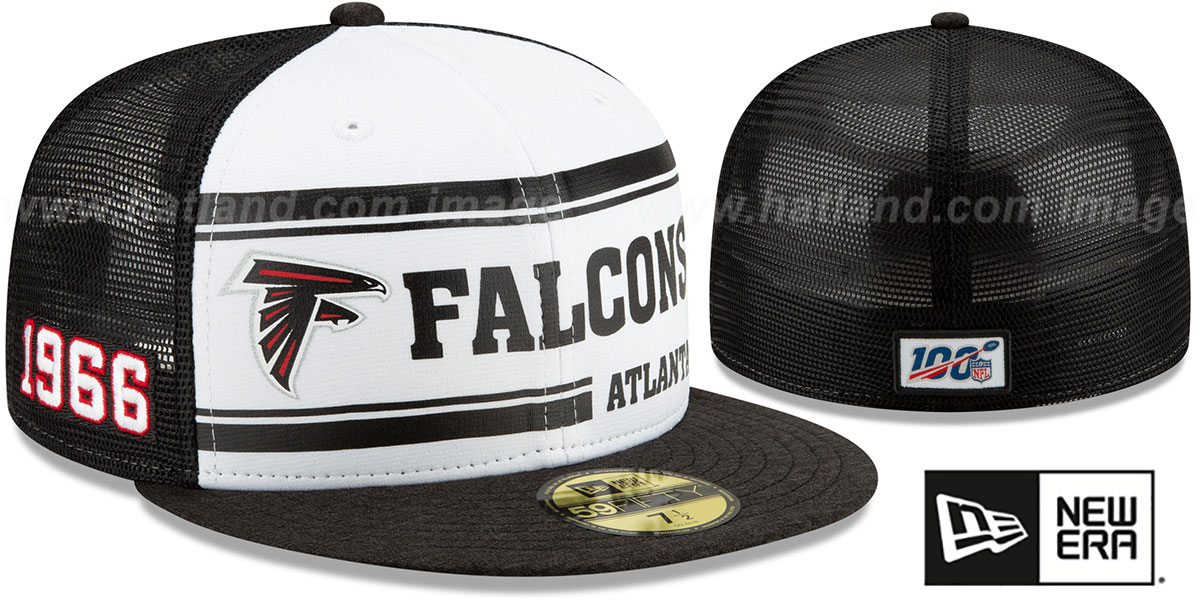Atlanta Falcons SIDELINE 100 TRUCKER White-Black Fitted Hat