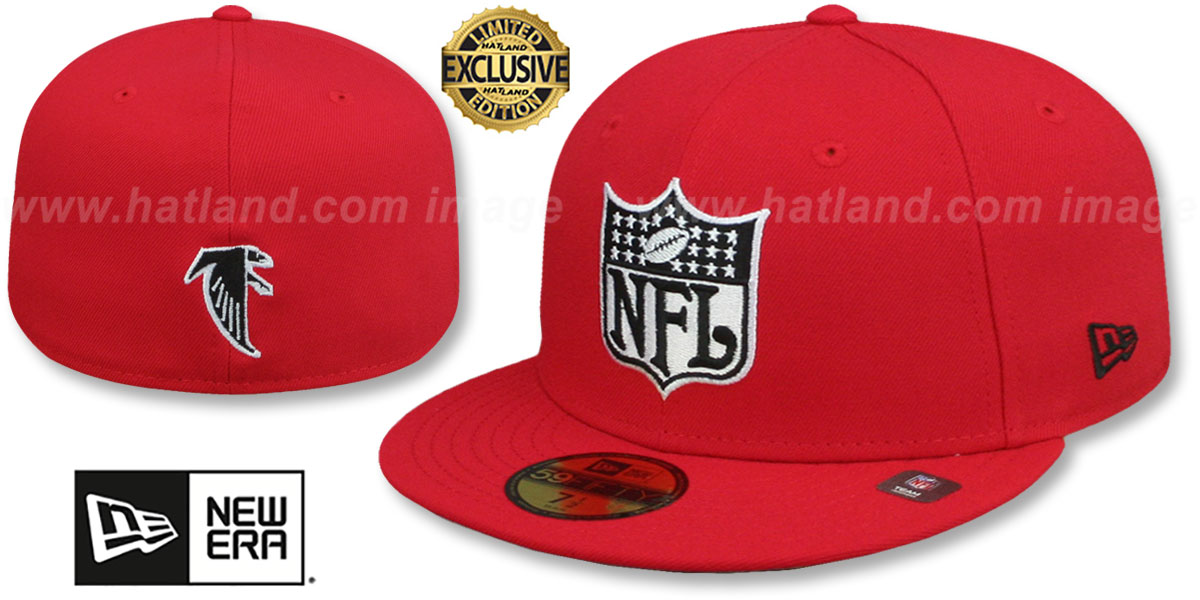 Atlanta Falcons THROWBACK NFL SHIELD-BASIC Red Fitted Hat