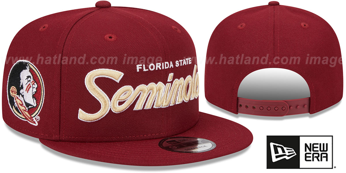 Florida State TEAM-SCRIPT SNAPBACK Burgundy Hat by New Era