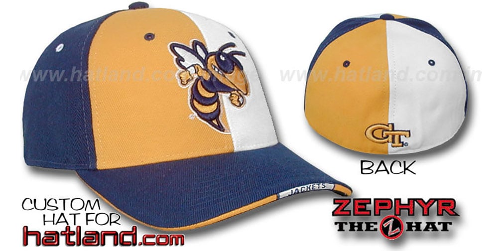 Georgia Tech TWIST Gold-White-Navy Fitted Hat by Zephyr