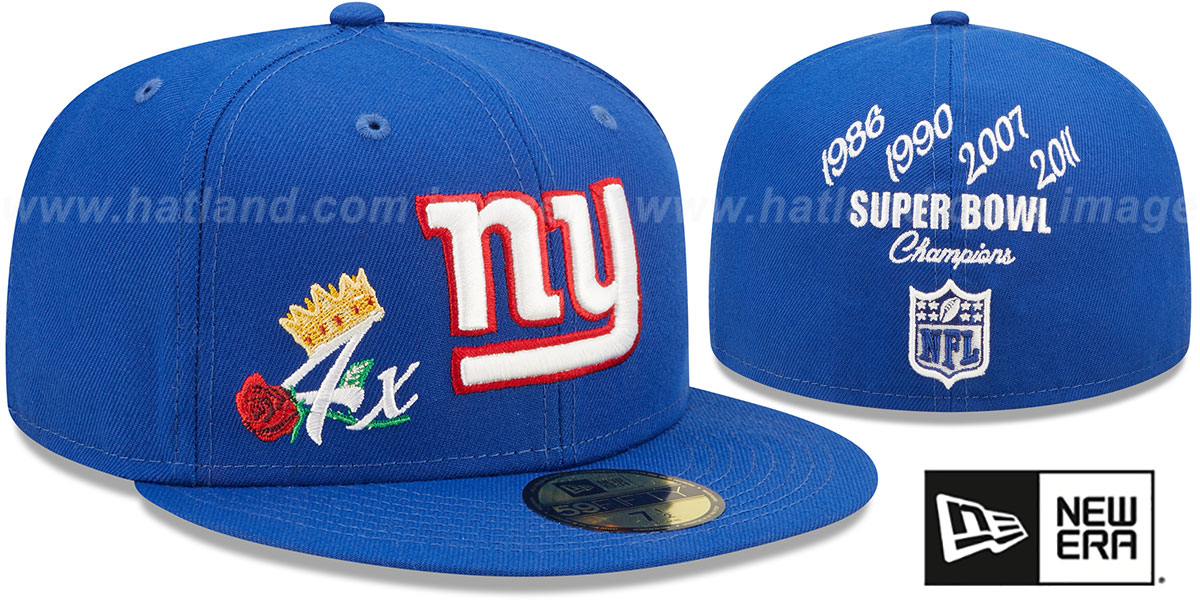 New York Giants CROWN CHAMPS Royal Fitted Hat by New Era