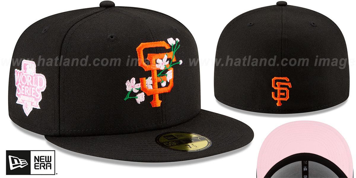 San Francisco Giants LOGO BLOOM SIDE-PATCH Black-Pink Fitted Hat