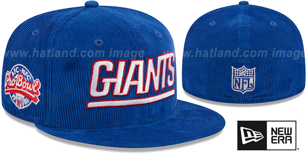 New York Giants OLD SCHOOL CORDUROY SIDE-PATCH Royal Fitted Hat