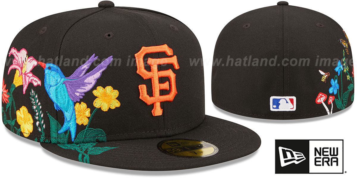 San Francisco Giants SIDE-BLOOM Black Fitted Hat by New Era