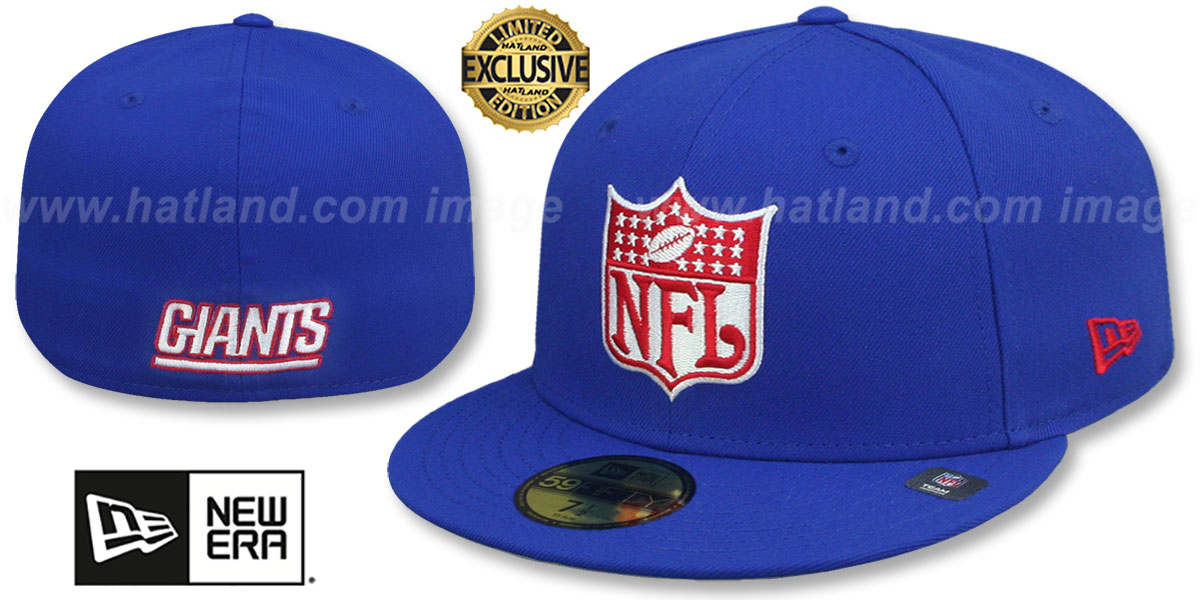 New York Giants THROWBACK NFL SHIELD-BASIC Royal Fitted Hat