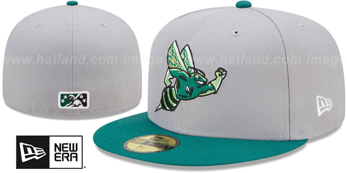 Augusta GreenJackets MILB MARVEL DEFENDERS Grey-Teal Fitted Hat