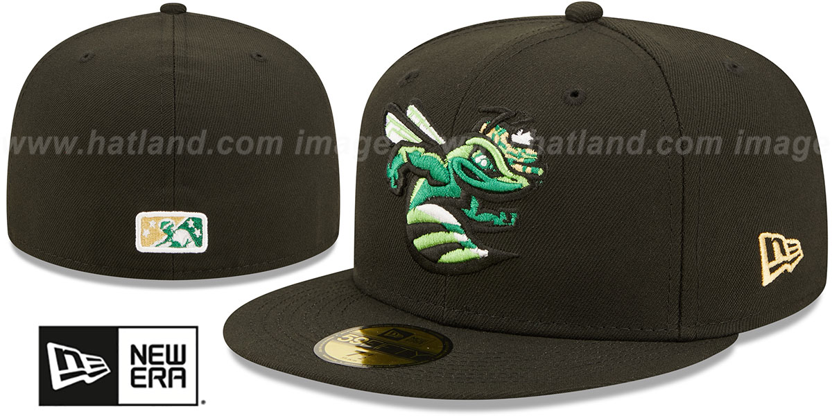 Augusta GreenJackets MILB ONFIELD ALT 2 Black Fitted Hat
