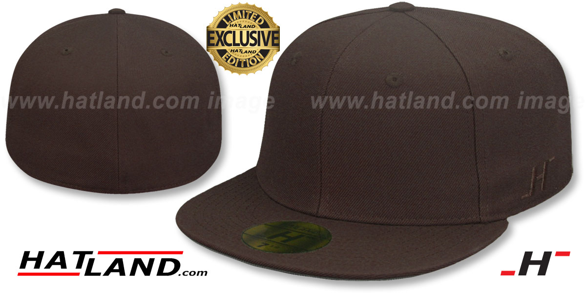 Hatland HYBRID E5-BLANK Solid Brown Fitted Hat